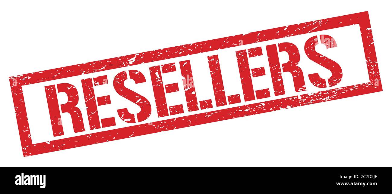 RESELLERS red grungy rectangle stamp sign Stock Photo - Alamy