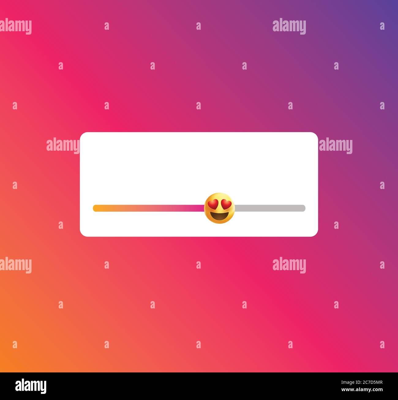 Insta emoji slider. Yellow face icon.Love emoticon with hearts.love ...