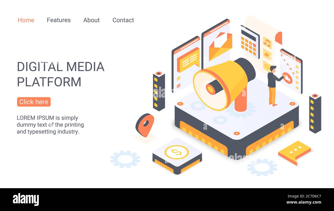 Digital landing page Stock Vector Images - Alamy