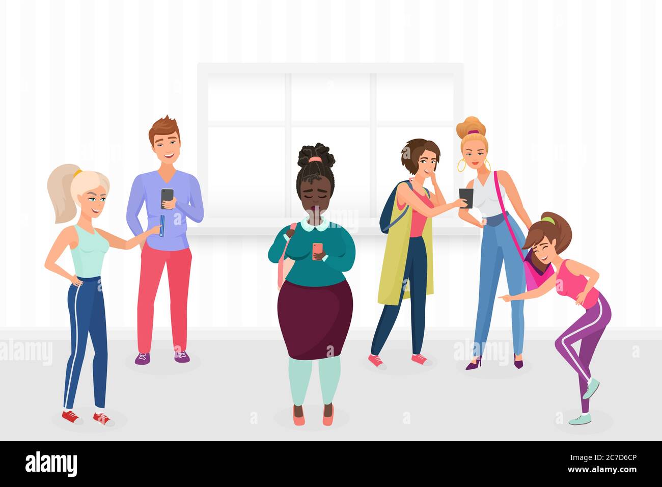 Group Of Fat People Cartoon