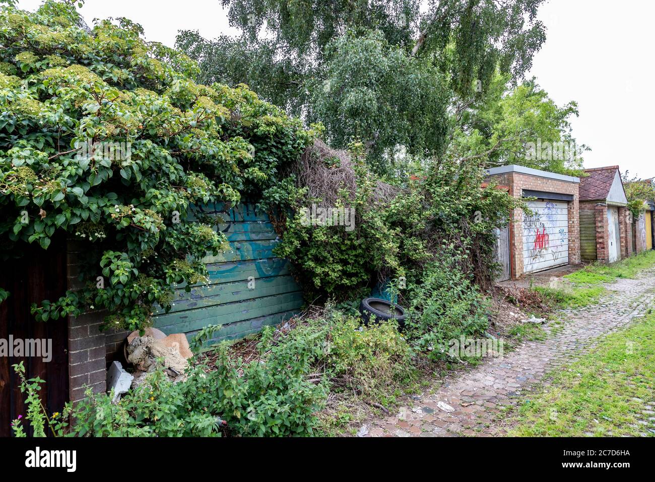 Alleyway between houses in residential hi-res stock photography and ...