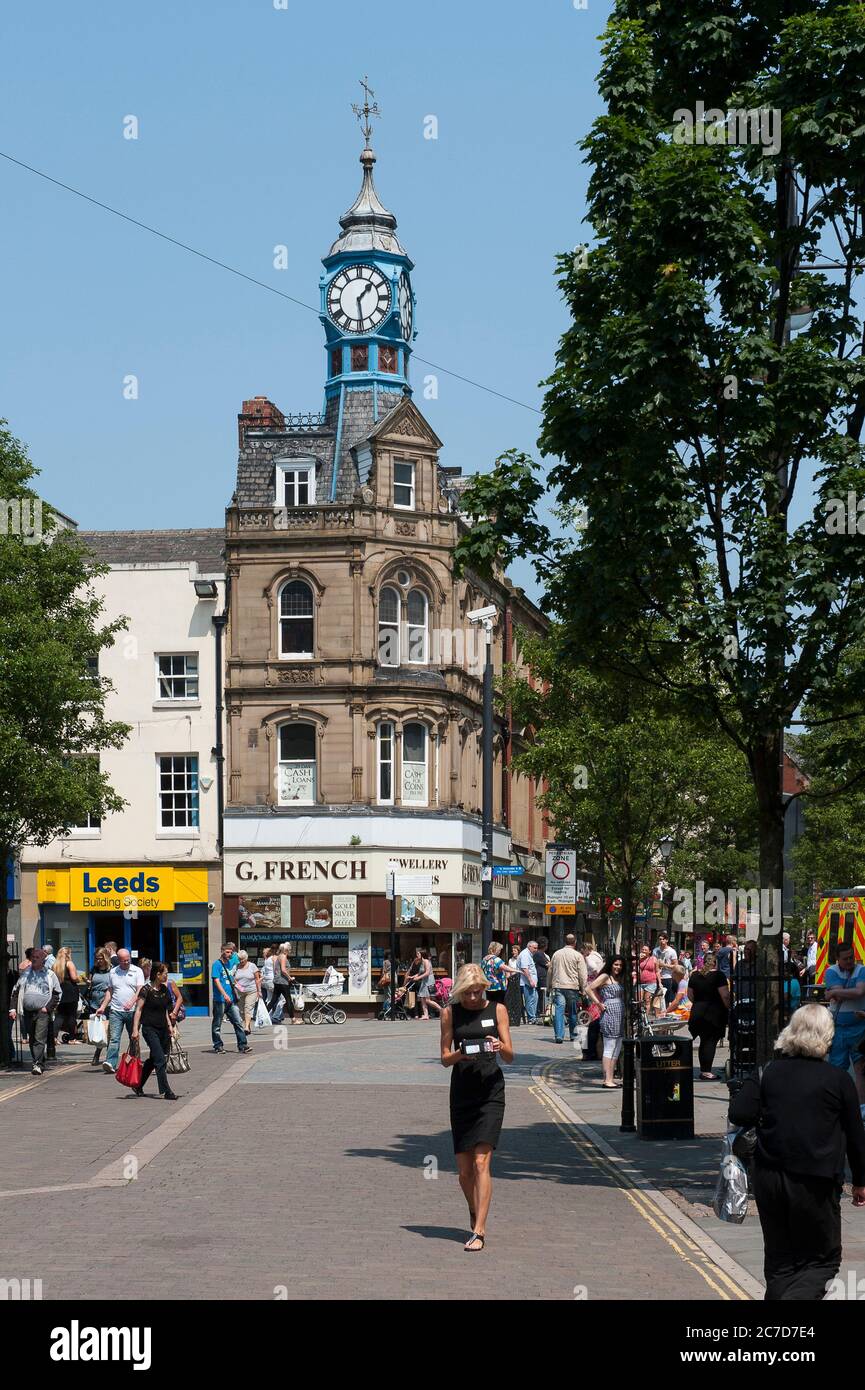 Clock Corner in Doncaster town centre, Yorkshire, England Stock Photo ...