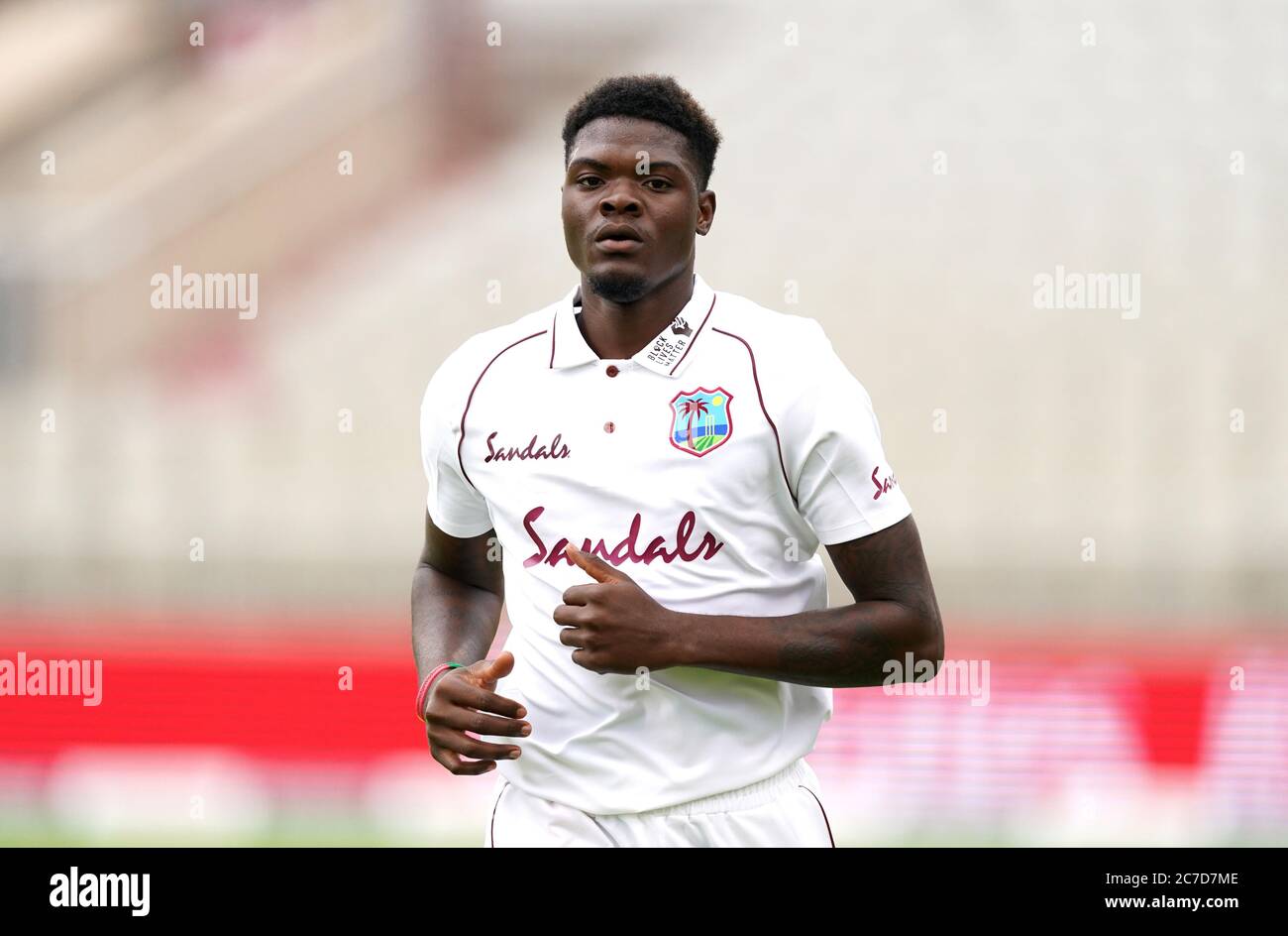 West Indies' Alzarri Joseph during day one of the Second Test at ...