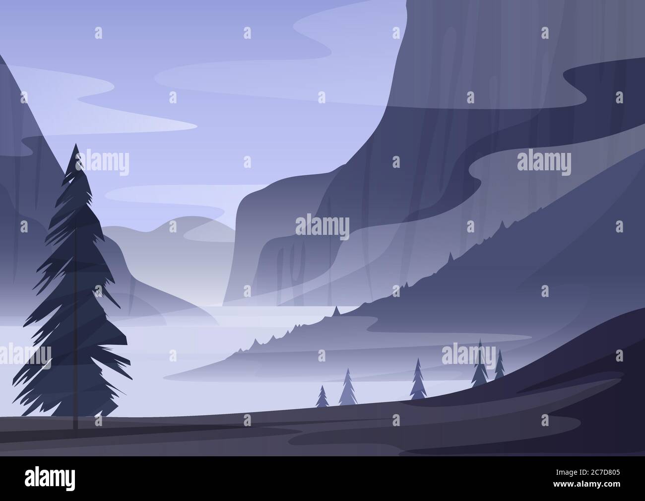 Mysterious canyon Stock Vector Images - Alamy