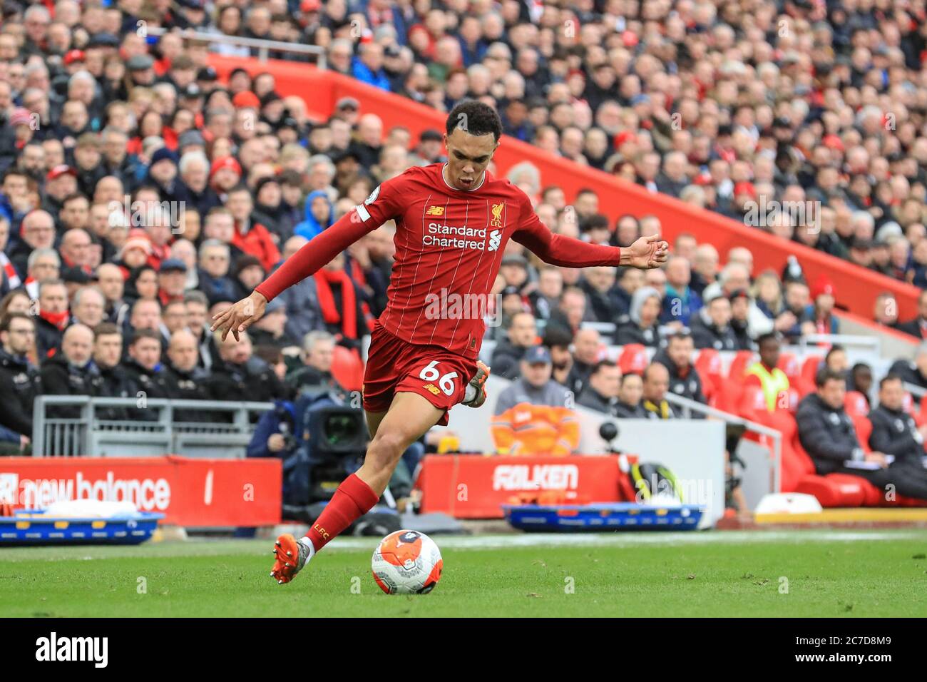 Trent Alexander-Arnold (66) of Liverpool in action during the game ...