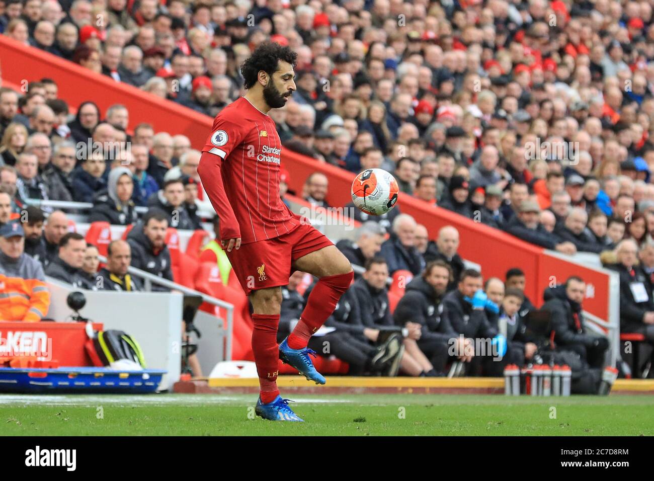 Mohamed Salah (11) of Liverpool in action during the game Stock Photo ...