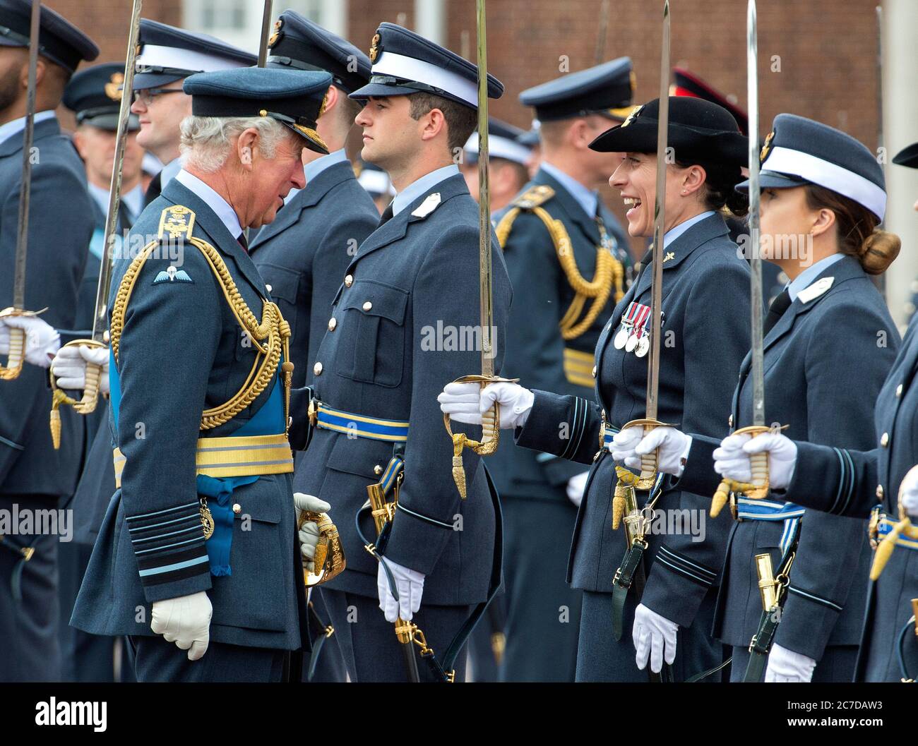 The Prince of Wales inspects the graduates during the Graduation ...