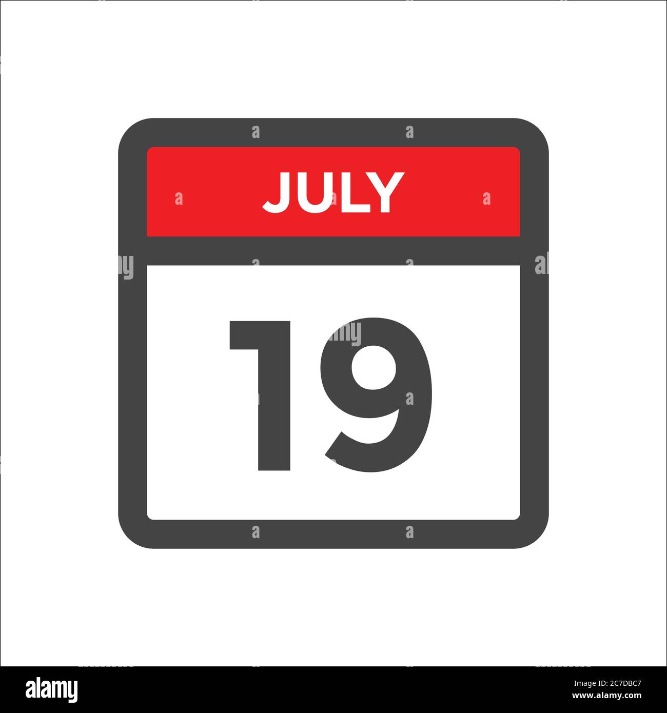 July 19 calendar icon with the day of month Stock Vector Image & Art ...