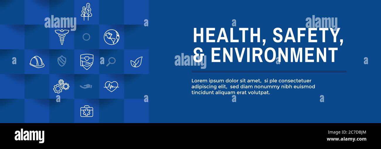 Health Safety & Environment Icon Set and Web Header Banner Stock Vector ...
