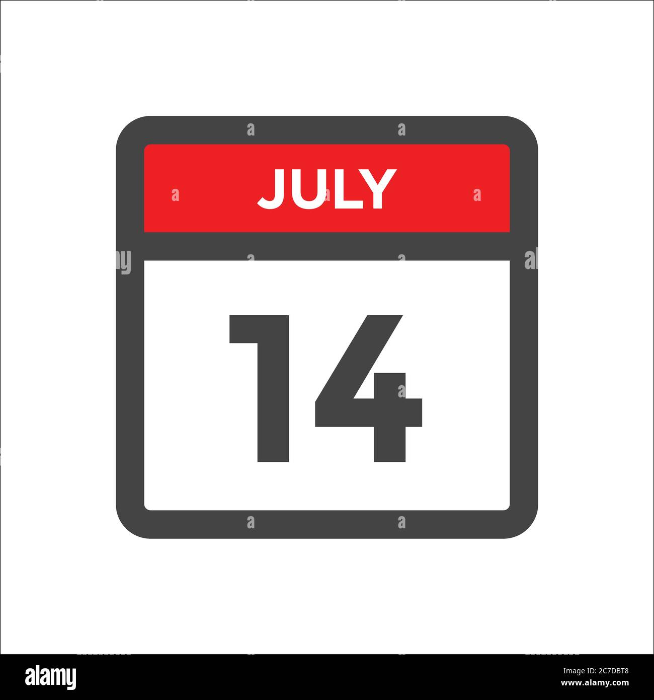 July 14 calendar icon with the day of month Stock Vector Image & Art ...