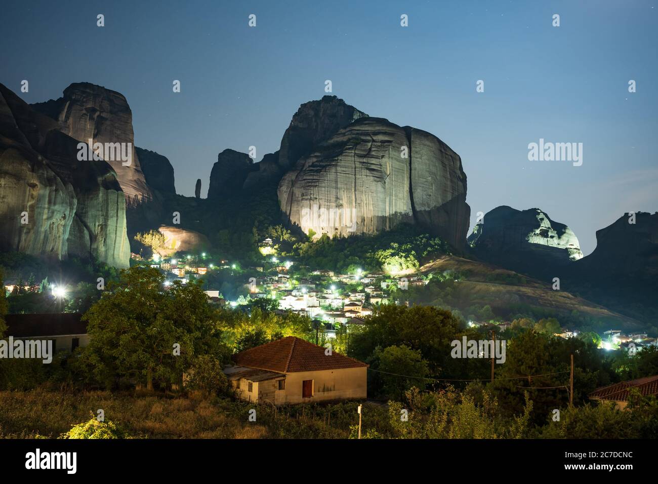 The Meteora monasteries with their scenic location on the rocks in ...