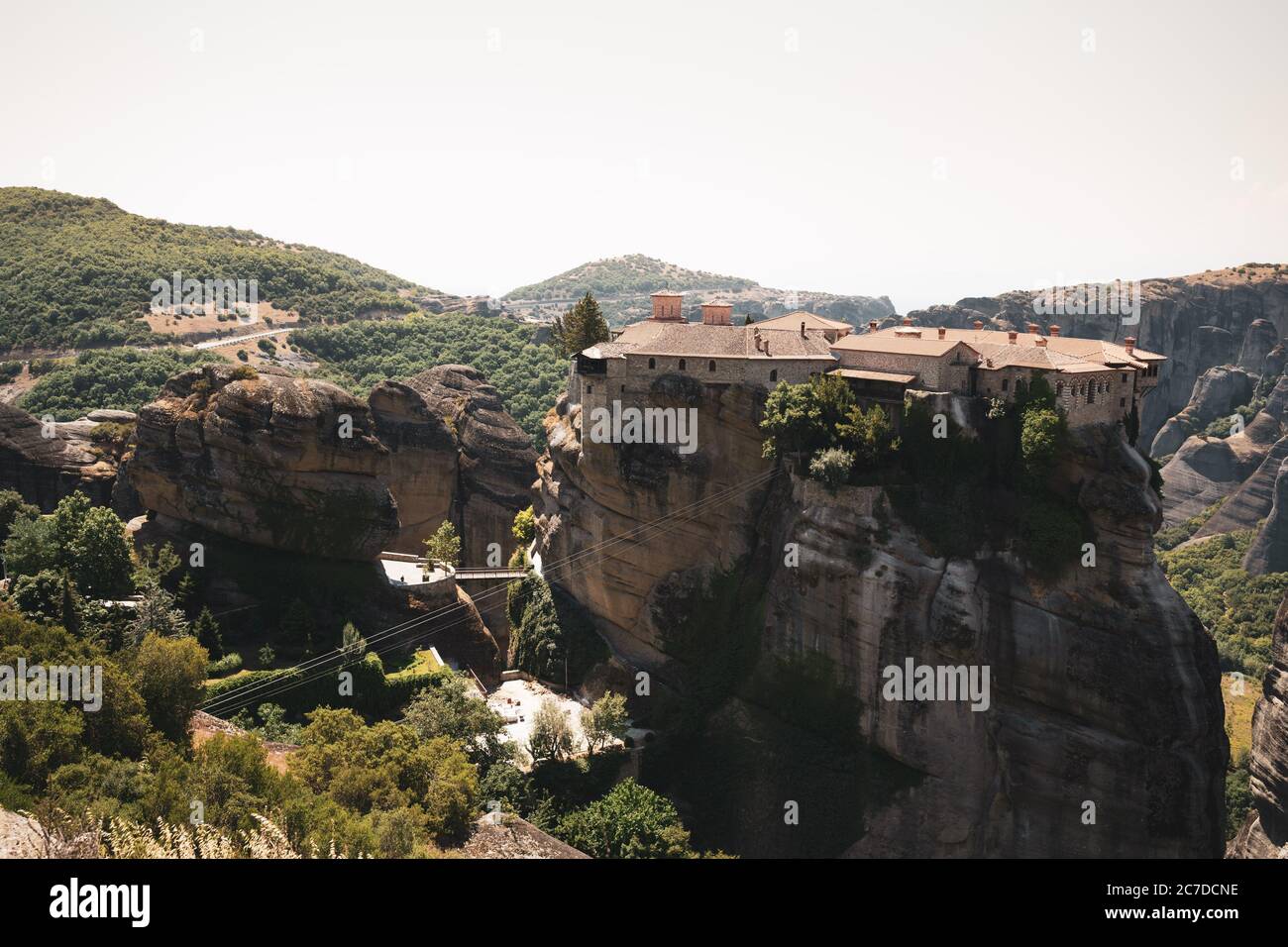 The Meteora Monastery Varlaám with their scenic location on the rocks ...