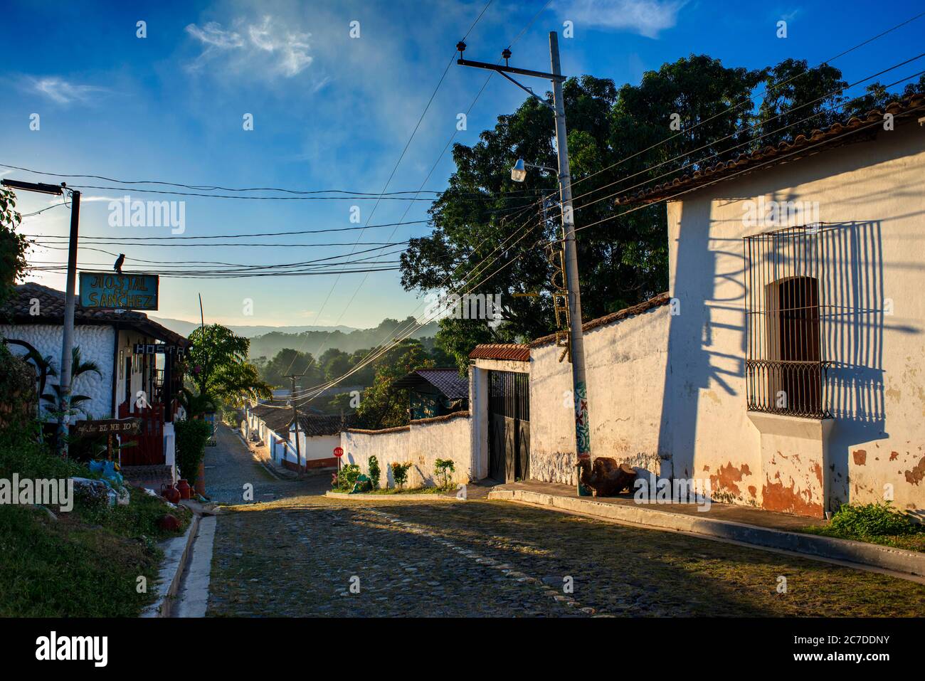 Colonial town architecture of Suchitoto village. Suchitoto, Cuscatlan ...