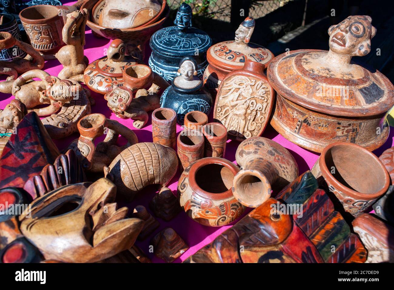 Souvenirs and mayan replicas in Tazumal Mayan Ruins, Located In ...