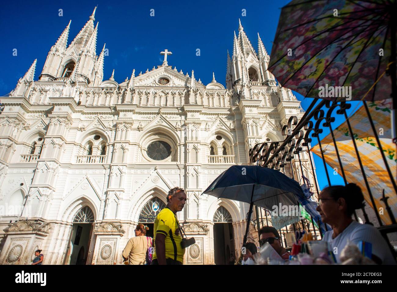 A view of the facade of the Cathedral of Santa Ana, Santa Ana, El ...