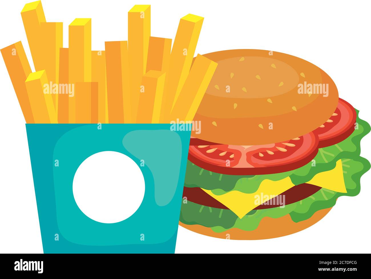 french fries and hamburger vector design Stock Vector Image & Art - Alamy