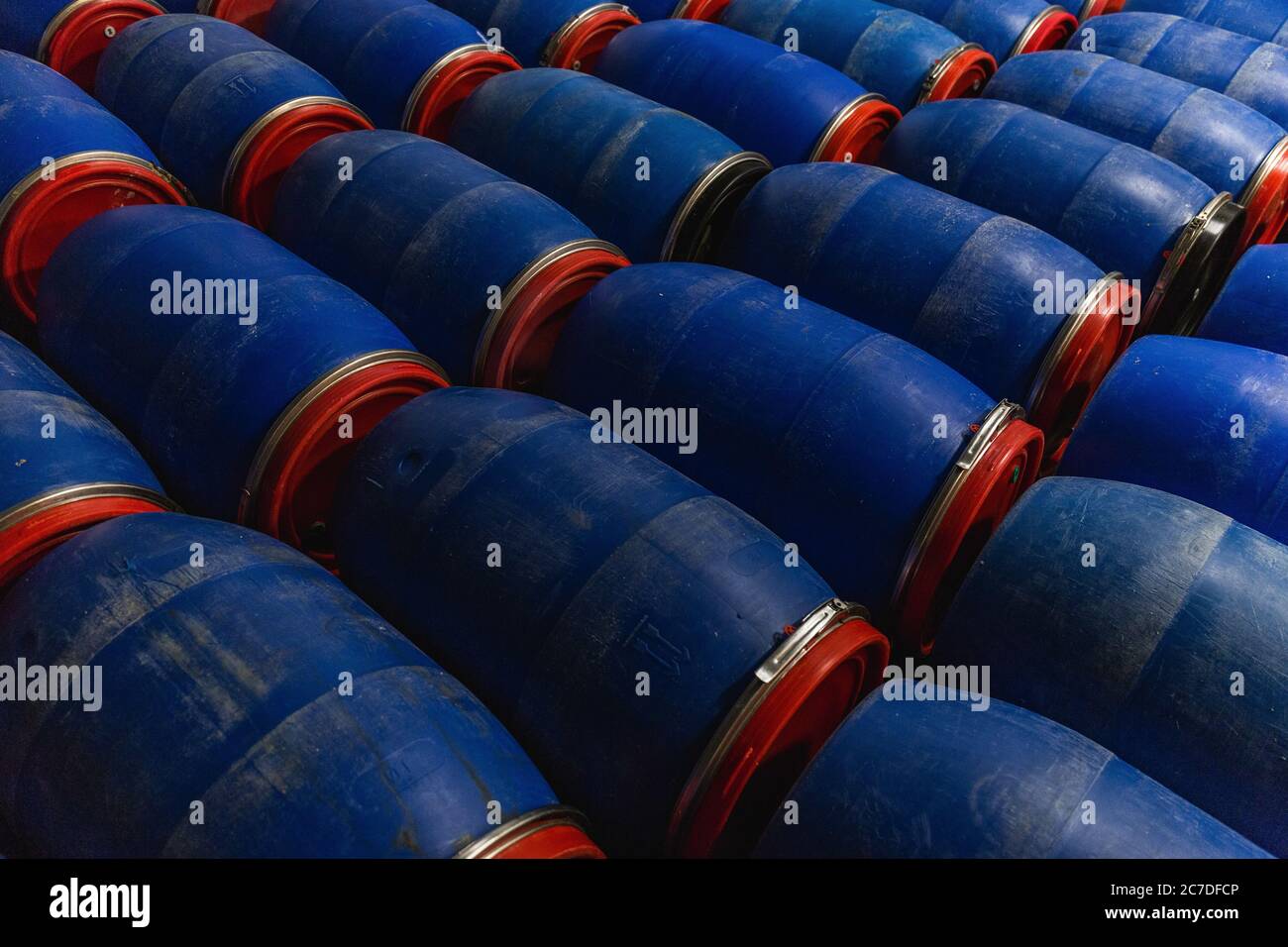 Blue barrels hi-res stock photography and images - Alamy