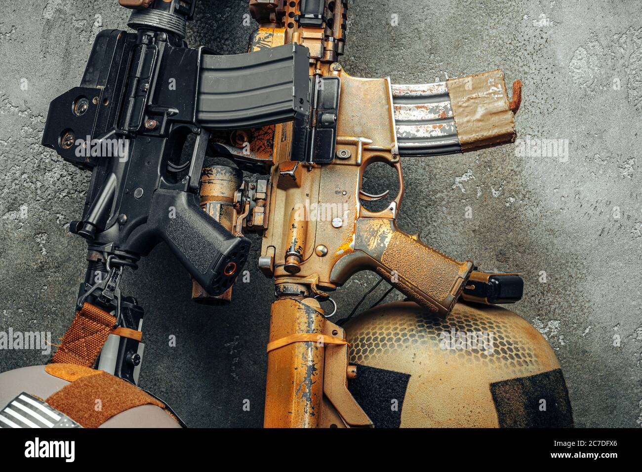 Modern weapon series. US Army assault rifle, close up Stock Photo - Alamy