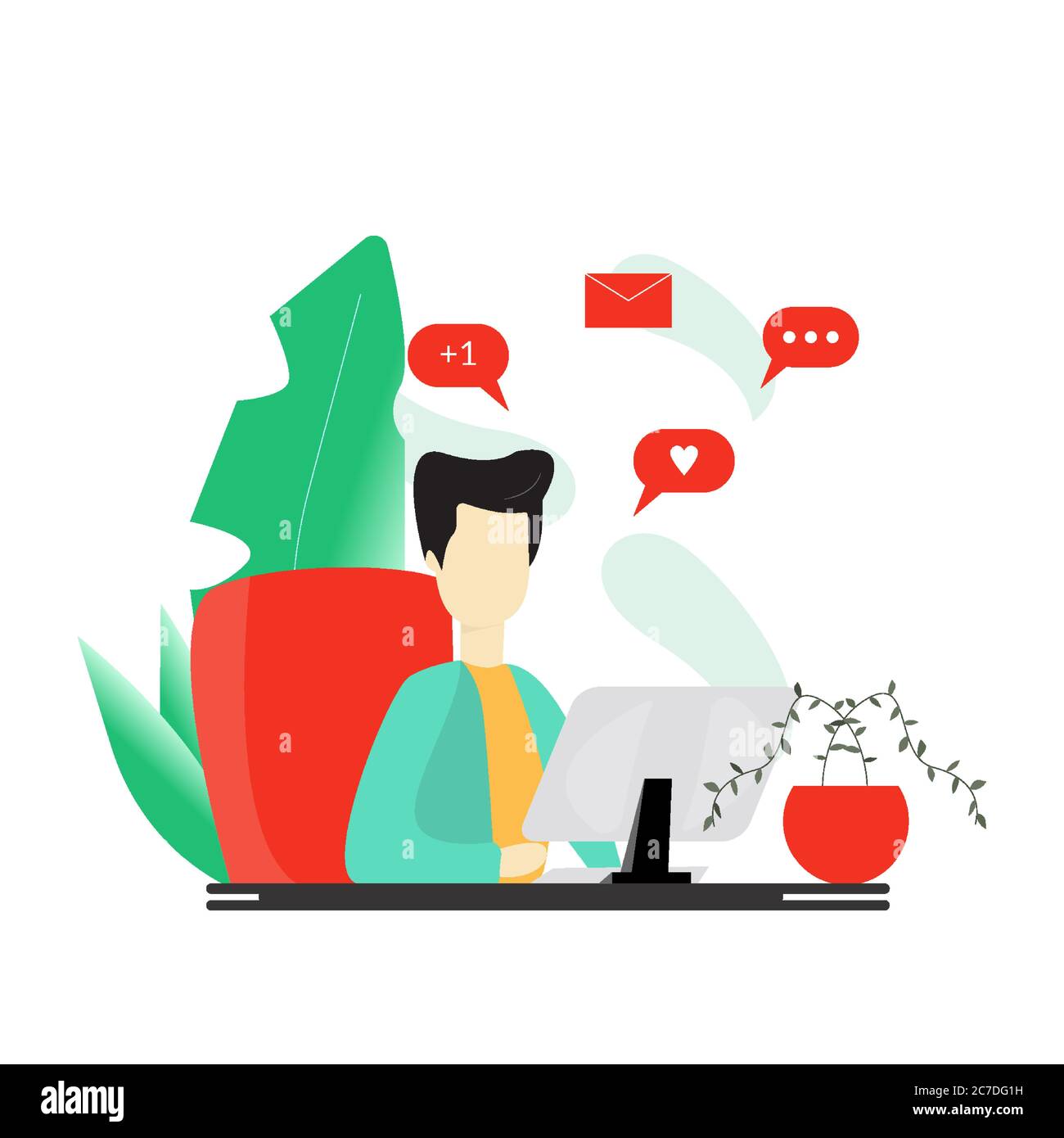 Stay home man sitting Cut Out Stock Images & Pictures - Alamy