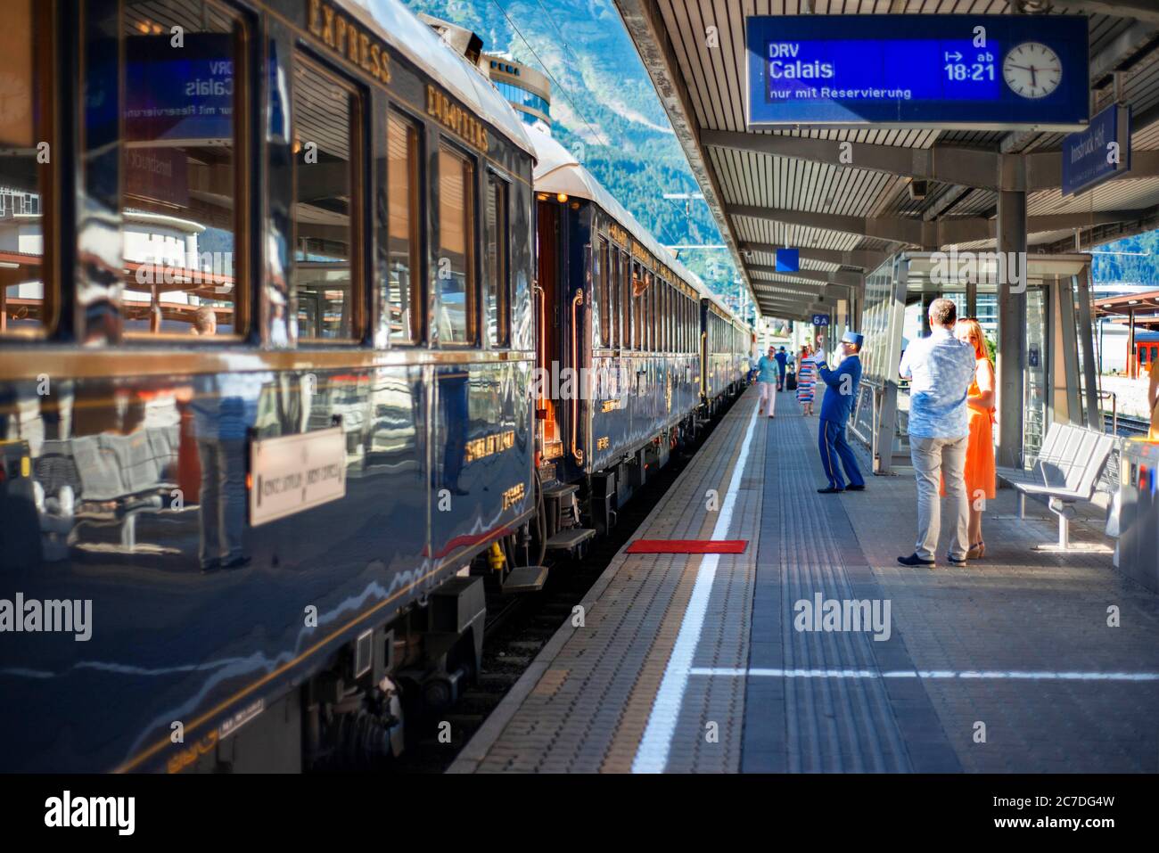 Belmond Venice Simplon Orient Express luxury train stoped at Innsbruck ...