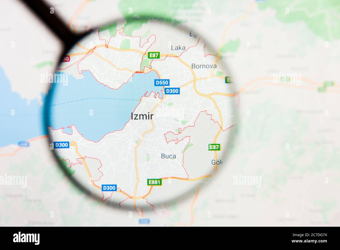 Izmir, Turkey city visualization illustrative concept on display screen ...