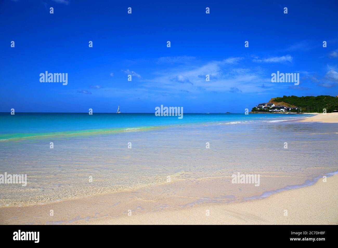 Beautiful beach in Antigua, Caribbean Stock Photo - Alamy