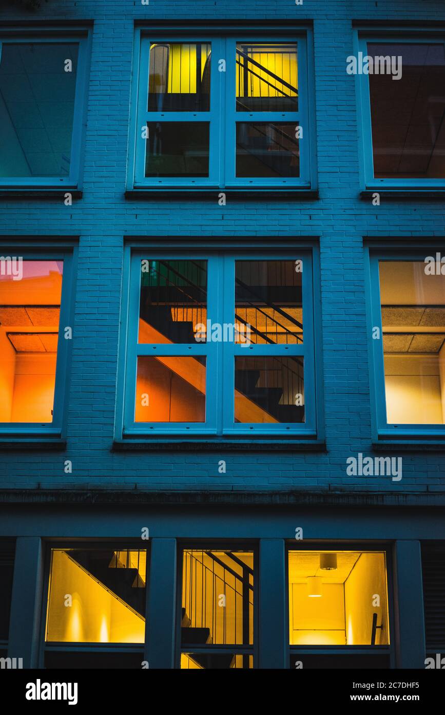 Skyscraper see from inside windows construction hi-res stock ...