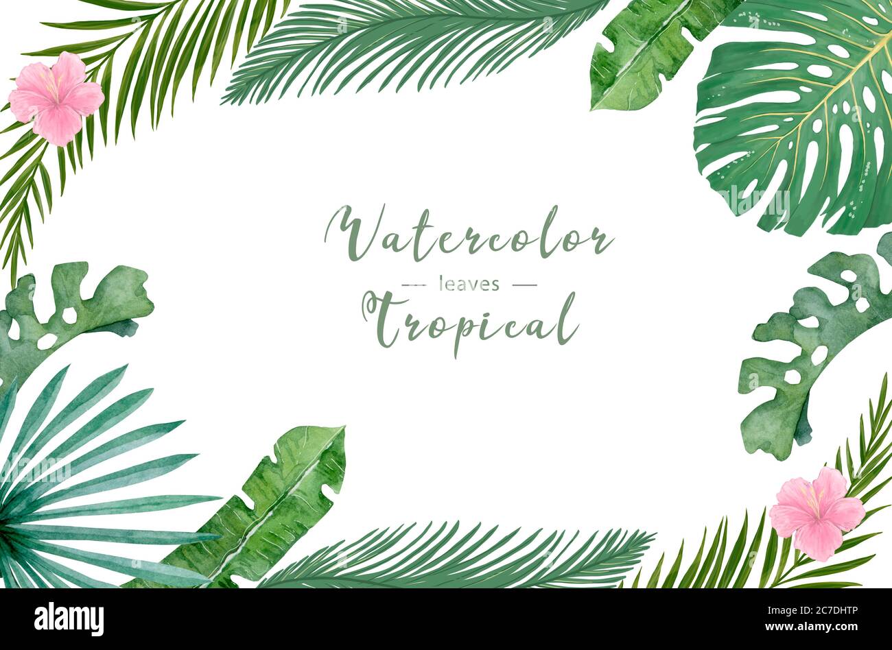 Adorable floral exotic horizontal square frame with pink flowers ...