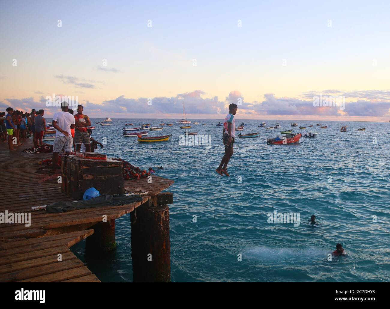 Sunset in Santa Maria, Sal Island, Cape Verde Stock Photo - Alamy