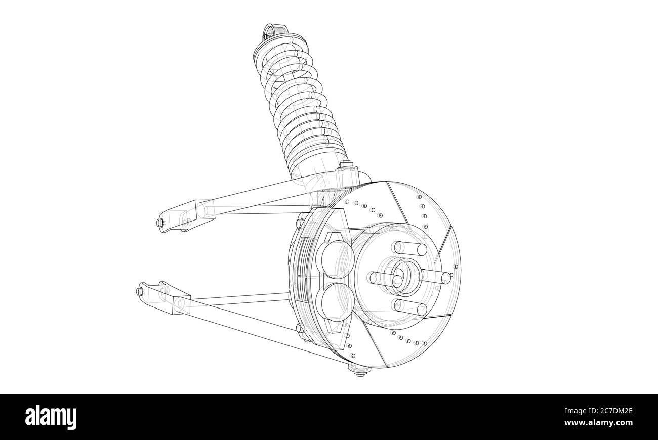 Car suspension with shock absorber Stock Photo - Alamy