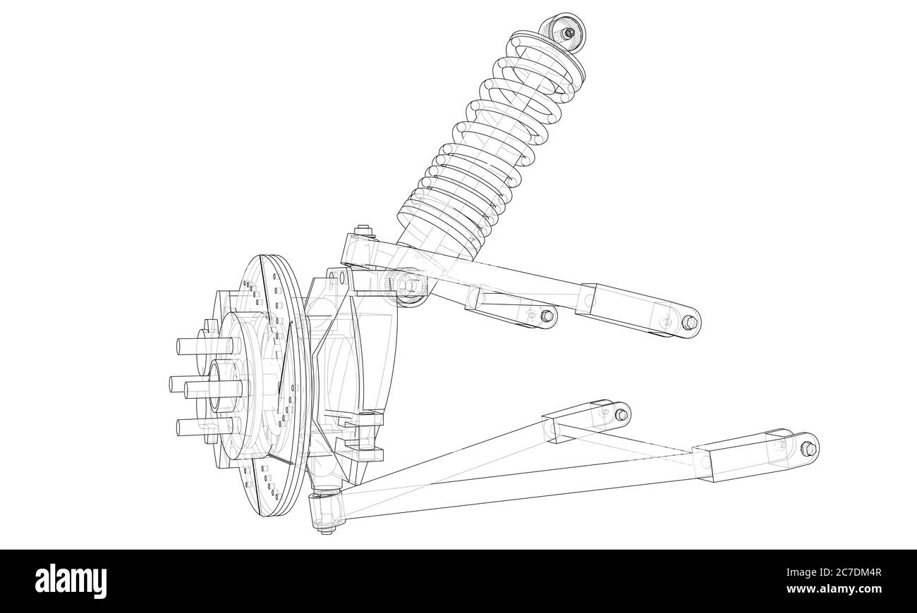 Car suspension with shock absorber Stock Photo - Alamy