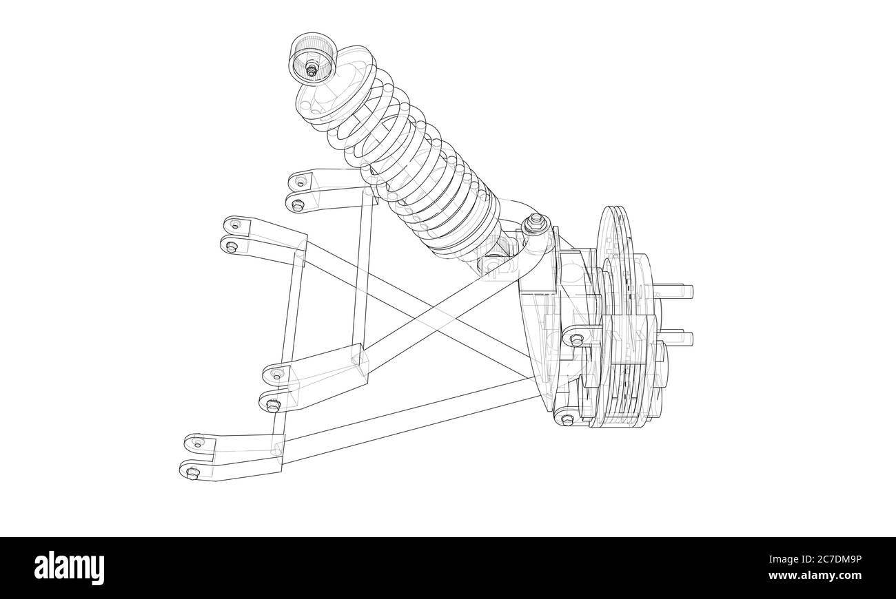 Car suspension with shock absorber Stock Photo - Alamy