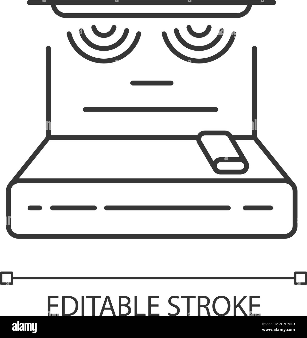 Infrared sauna pixel perfect linear icon. Bathhouse with electric ...