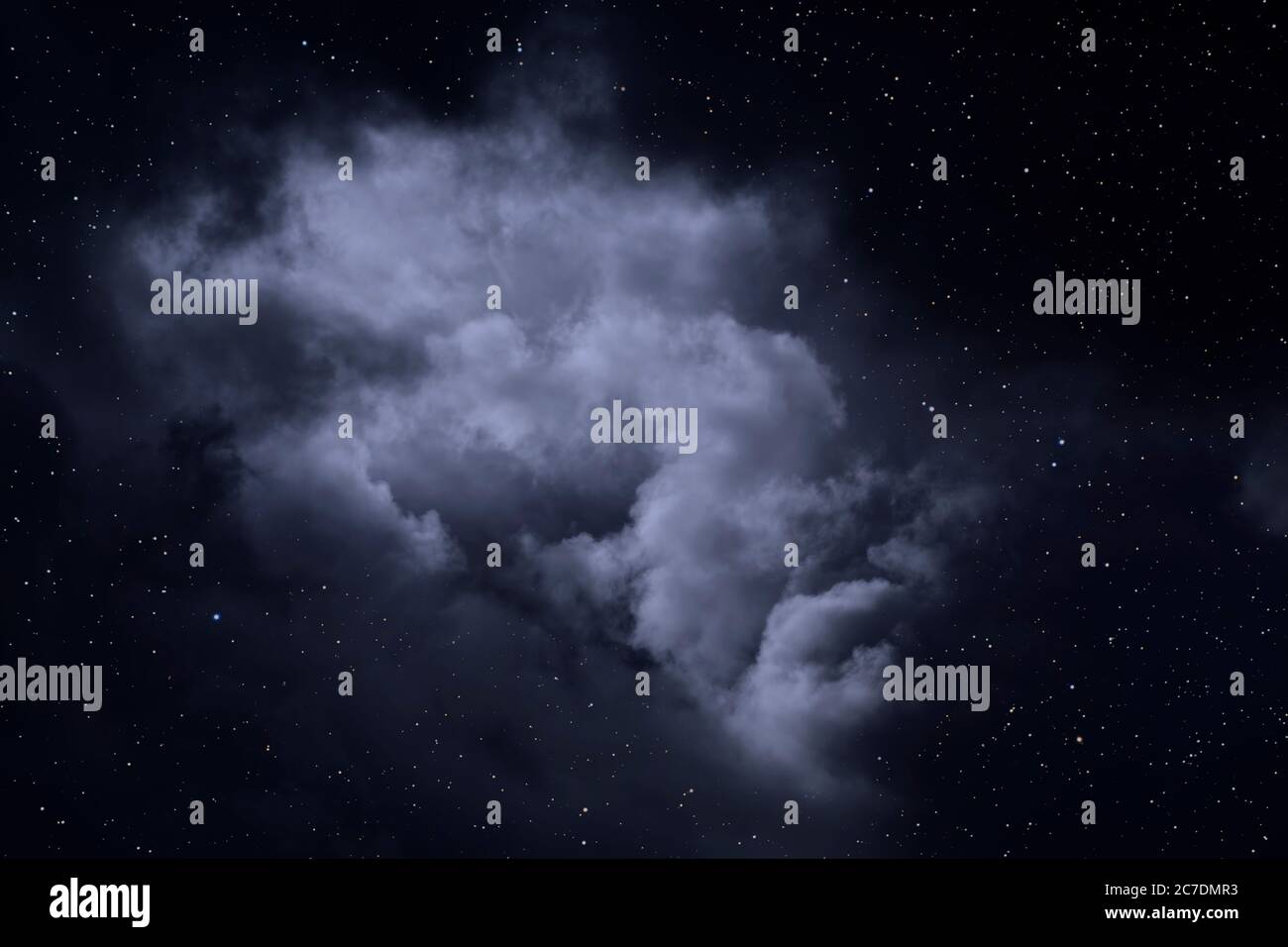 Night cloud in a starry sky Stock Photo - Alamy