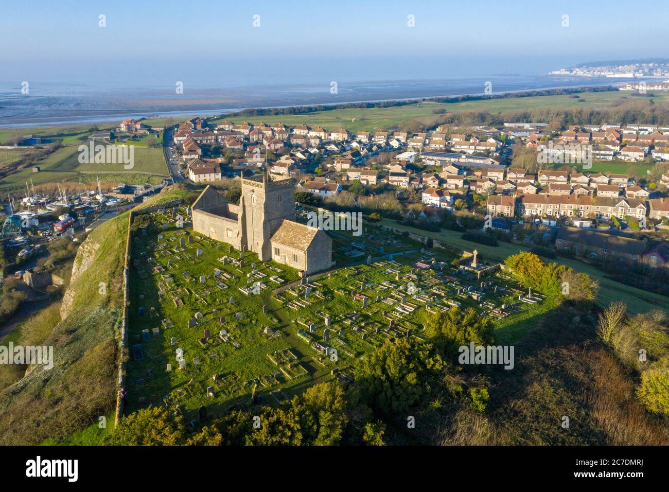 Uphill Hill and the Boatyard at Weston Super Mare Stock Photo - Alamy