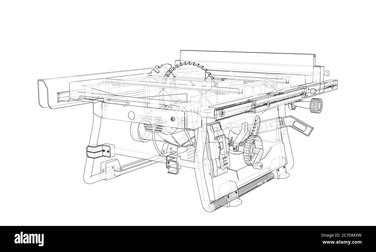 Outline table saw for woodwork Stock Photo - Alamy