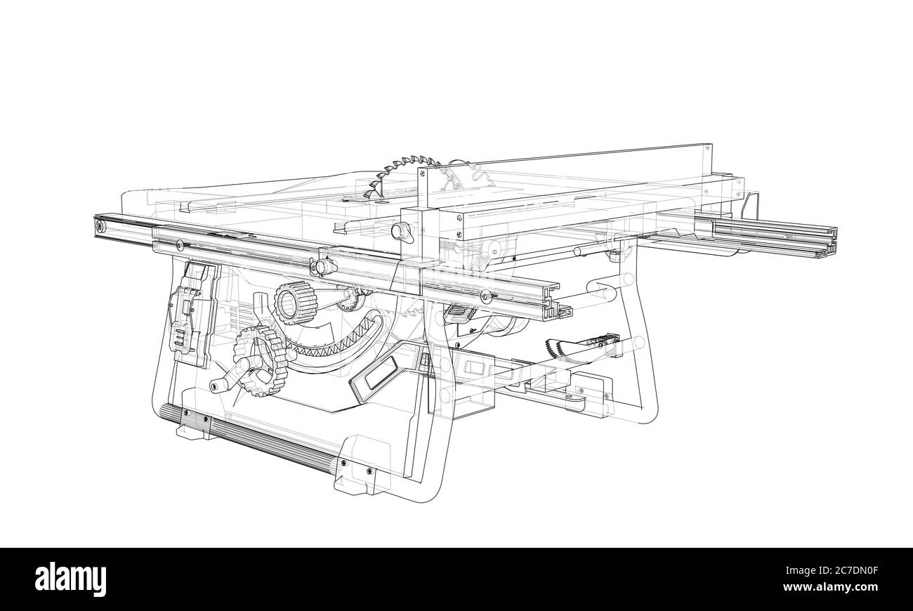 Outline table saw for woodwork Stock Photo - Alamy