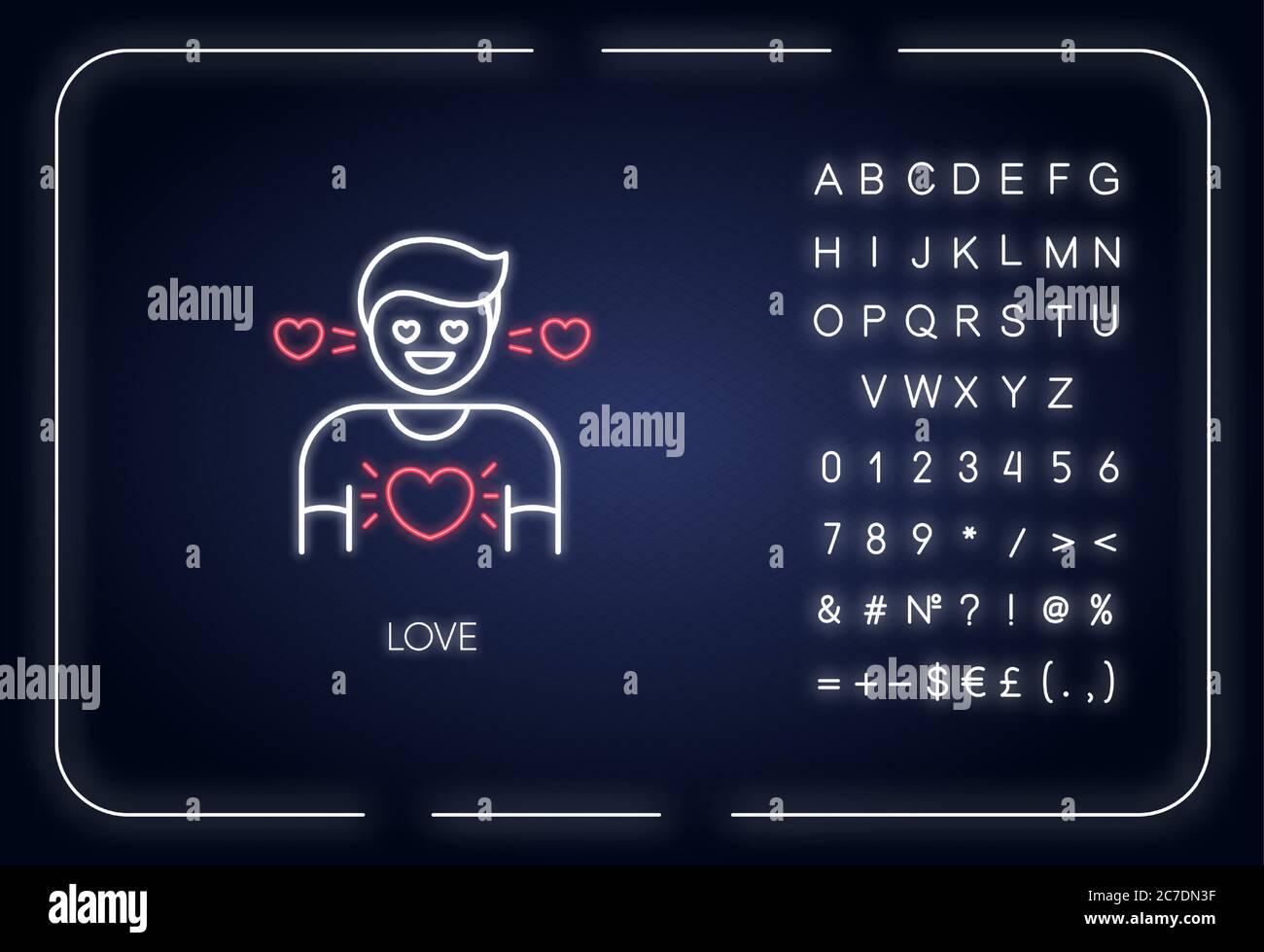 Love neon light icon. Outer glowing effect. Feeling of strong affection ...