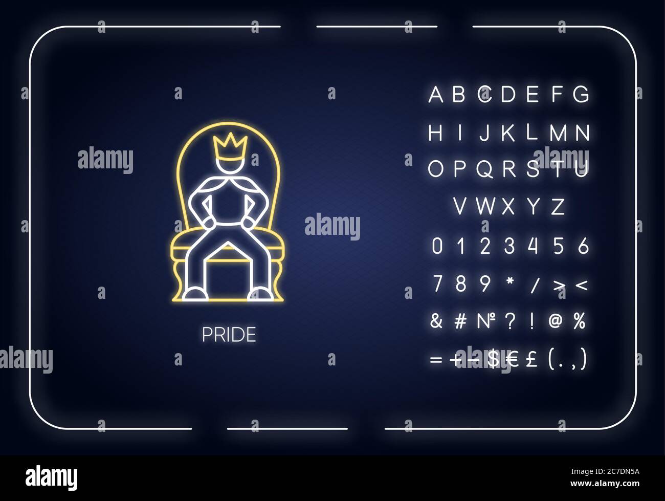 Pride neon light icon. Outer glowing effect. Sign with alphabet ...