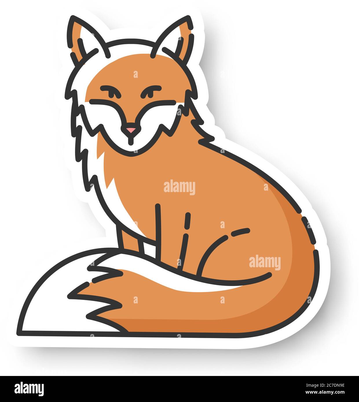 Fox patch. Cute animal with furry tail, common mammal, omnivore ...