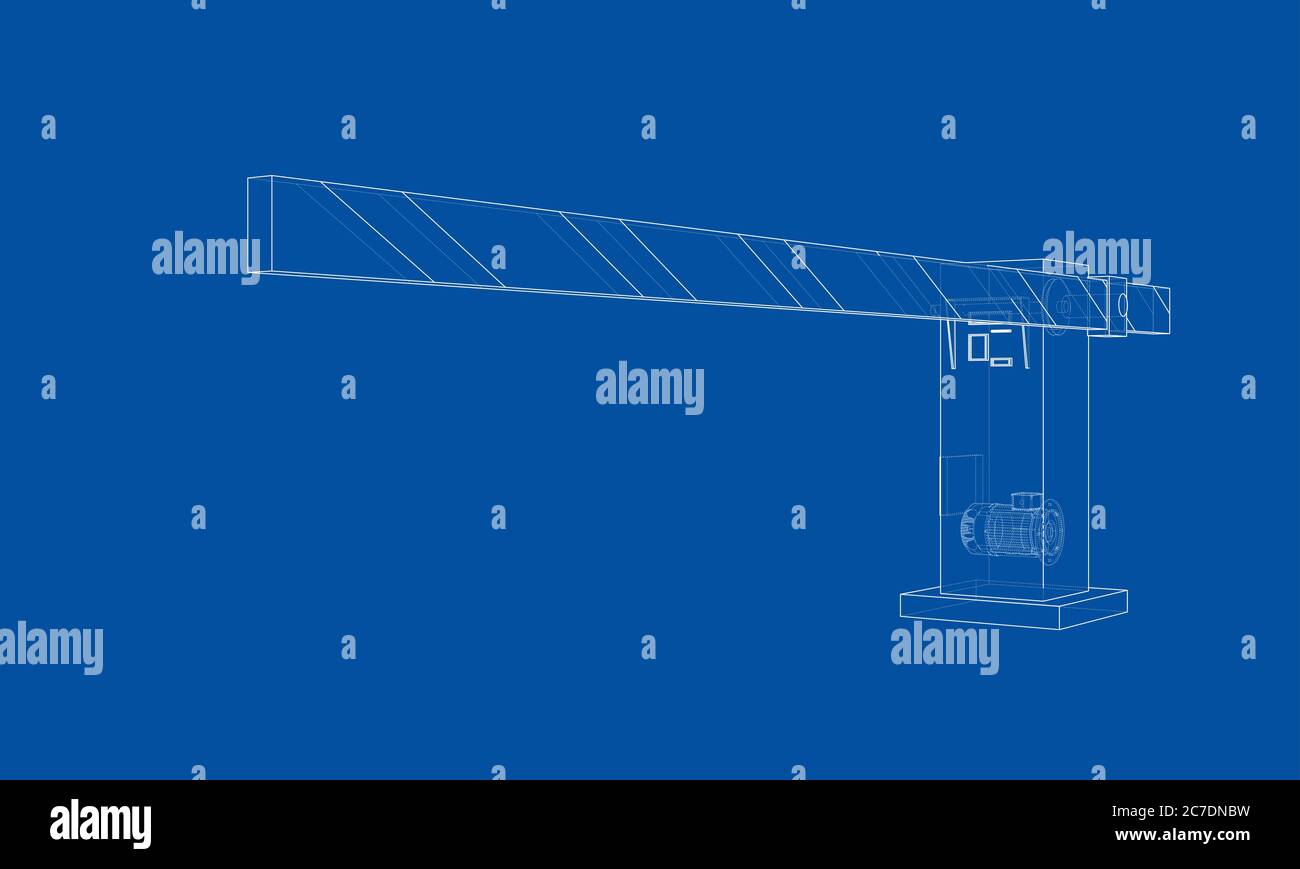 Outline Barrier gate. 3d illustration Stock Photo - Alamy