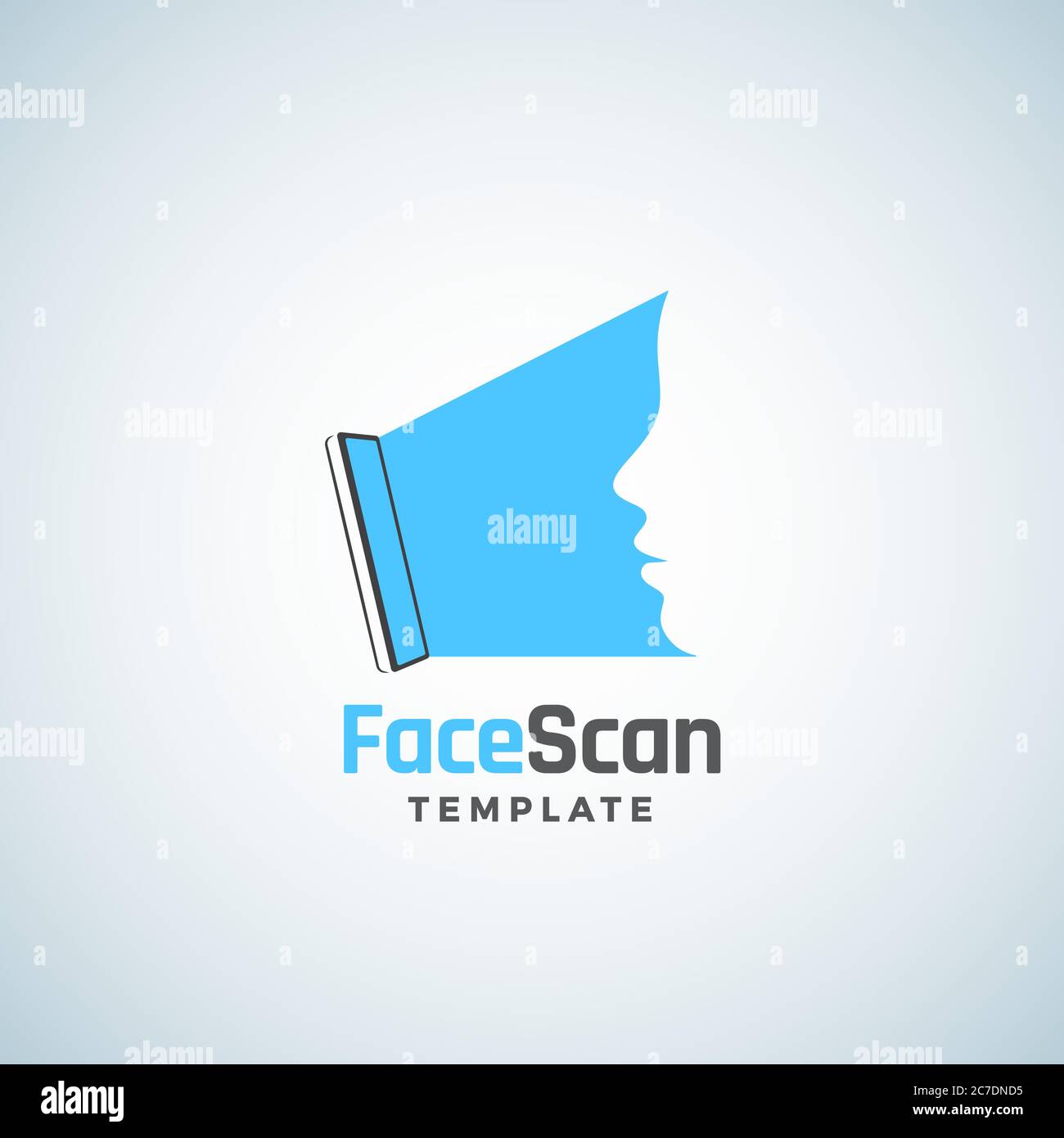 Face Scan Abstract Vector Sign, Emblem, Icon or Logo Template ...