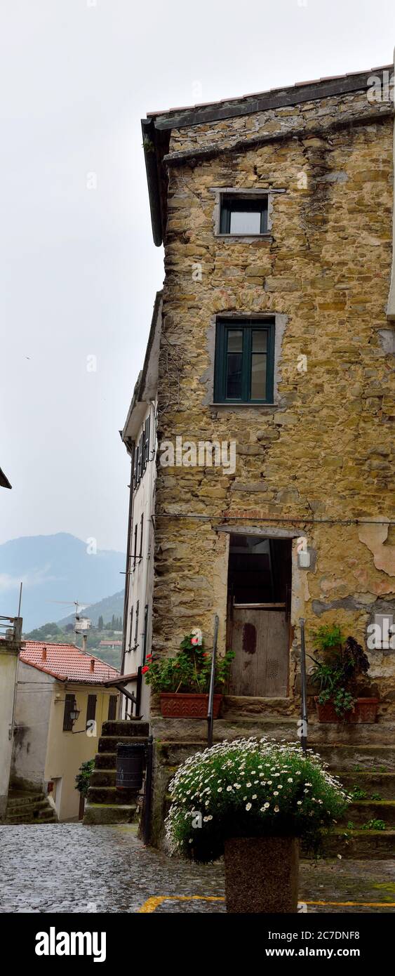 historic houses in the village of Perinaldo Italy Stock Photo - Alamy