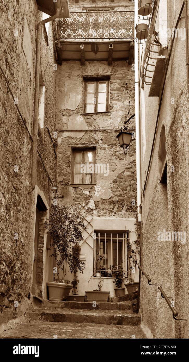historic houses in the village of Perinaldo Italy Stock Photo - Alamy