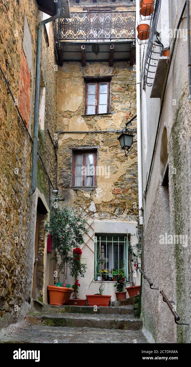 historic houses in the village of Perinaldo Italy Stock Photo - Alamy