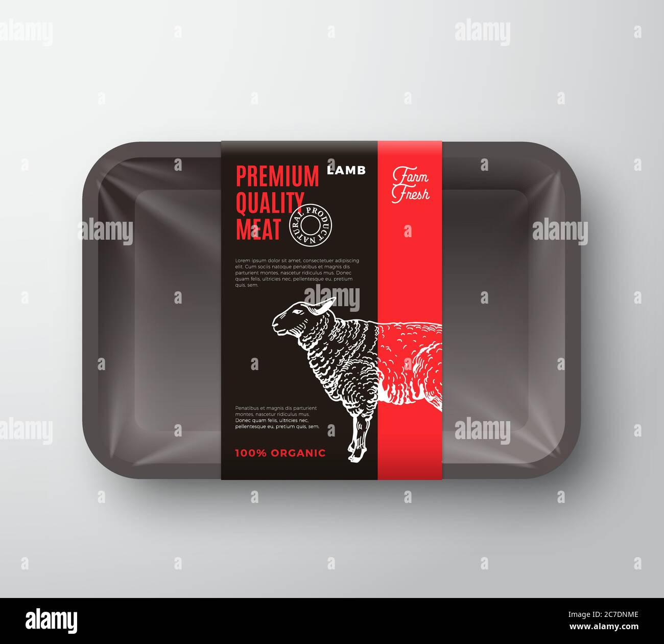 Premium Quality Lamb Meat Package and Label Stripe. Abstract Vector ...