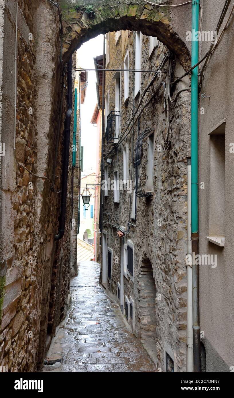 historic houses in the village of Perinaldo Italy Stock Photo - Alamy