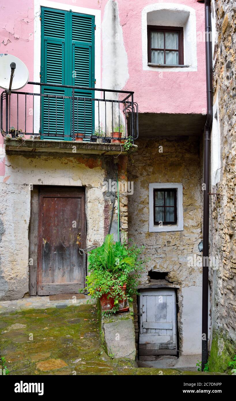 historic houses in the village of Perinaldo Italy Stock Photo - Alamy