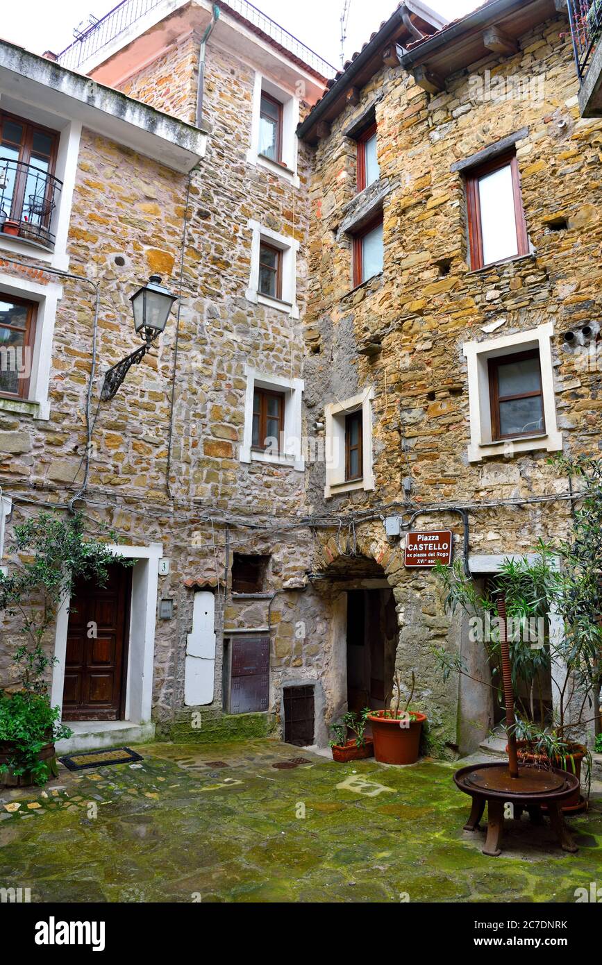 historic houses in the village of Perinaldo Italy Stock Photo - Alamy