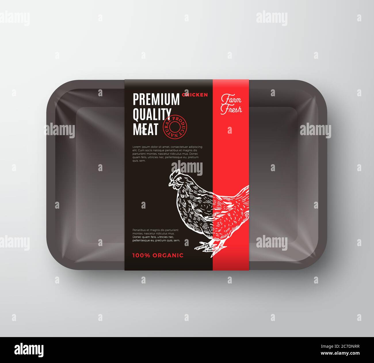 Premium Quality Chicken Meat Package and Label Stripe. Abstract Vector ...